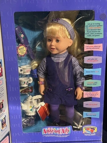RARE! Playmates 1999 Blonde AMAZING ALLY Interactive Doll & BONUS TEA ...