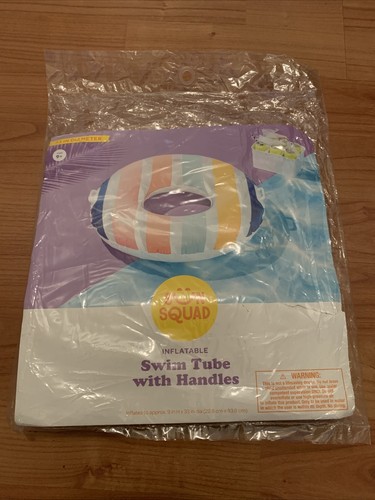 Sun Squad Multicolor Striped Inflatable Swim Tube Pool Float 33in ...