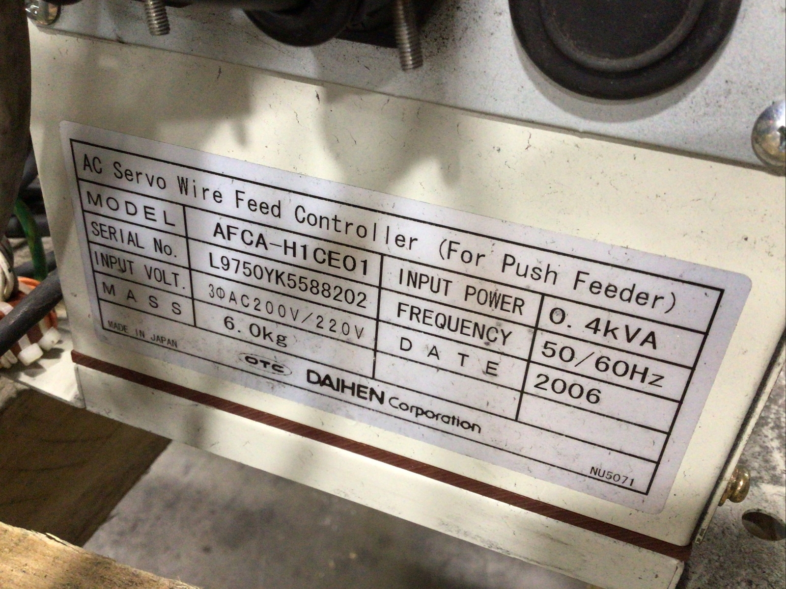 DAIHEN AC SERVO Wire Feed Controller AFCA-H1CE01 #60B49PR3*AD | eBay