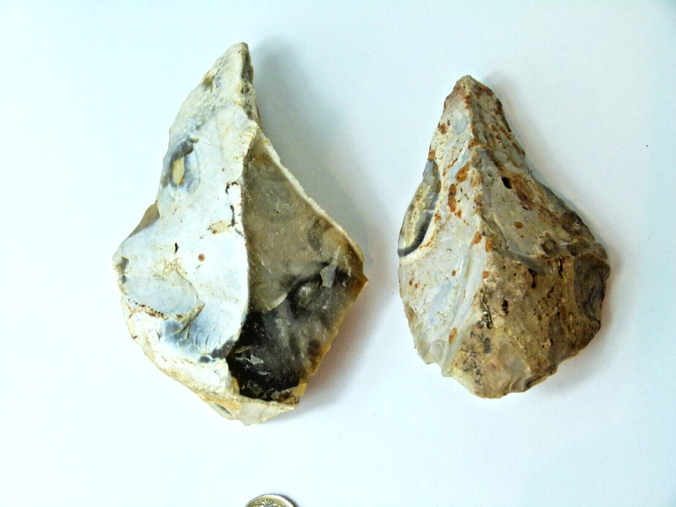 SUPERB PAIR OF PALEOLITHIC FLINT STONE AGE HAND AXES KENT NORFOLK ...