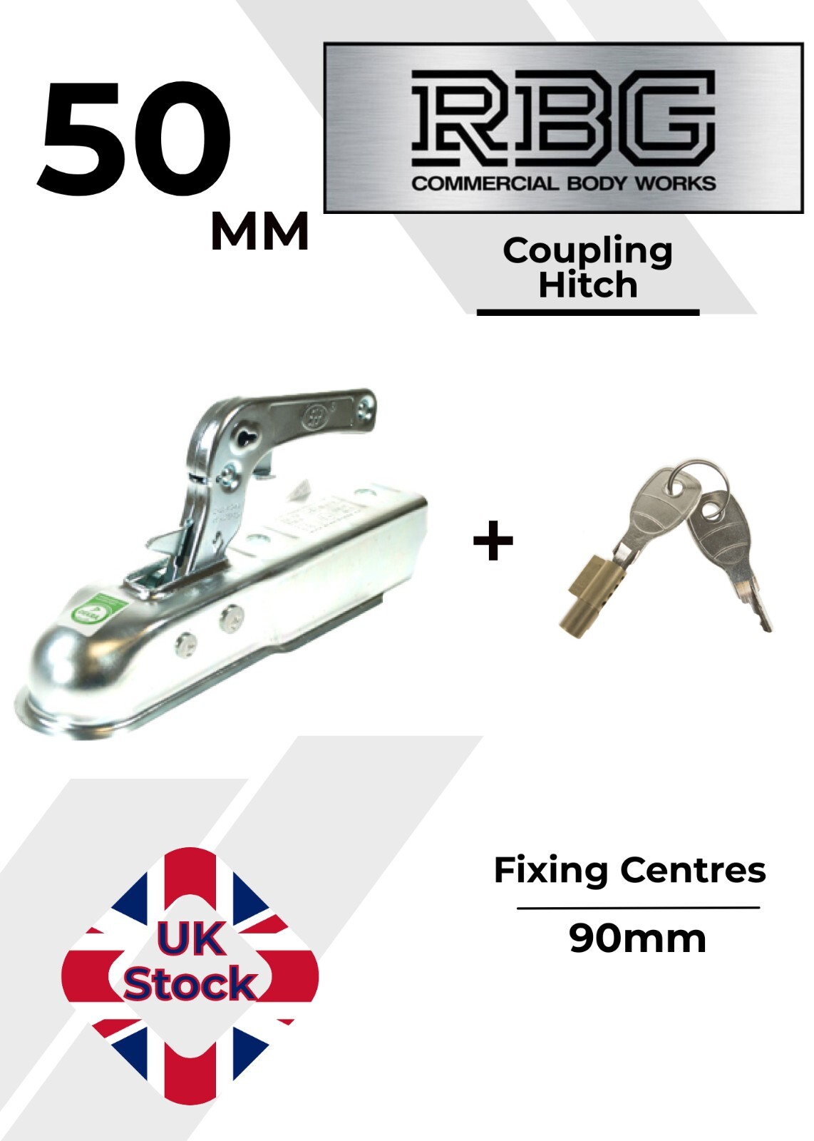 50MM COUPLING HITCH FOR 50MM DRAWBARS PRESSED STEEL, Heavy Duty Trailer ...