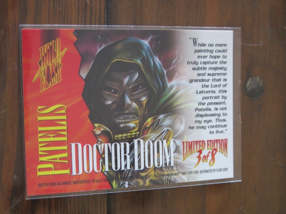 1995 MARVEL MASTERPIECES HOLOFLASH 3 DOCTOR DOOM TRADING CARD CHASE ...