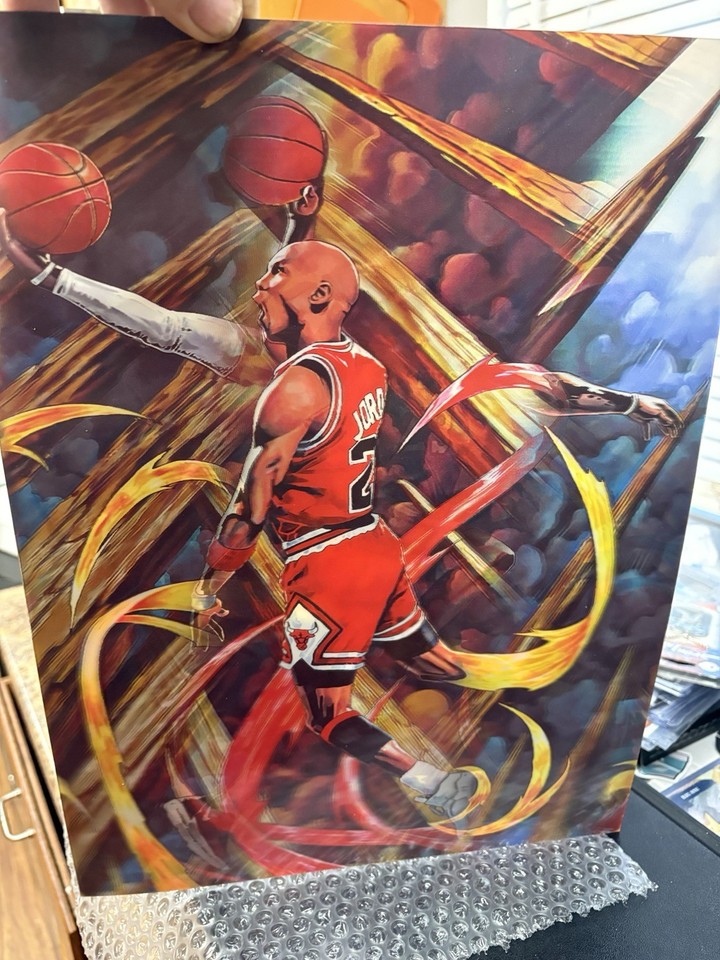 Michael Jordan & LeBron James Lenticular Motion Effect Poster 11.75” X ...