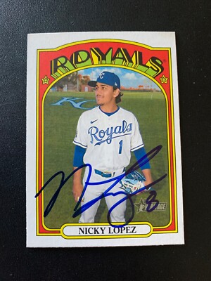 Nicky Lopez Signed 2021 Topps Heritage #429 SP Card Kansas City Royals ...