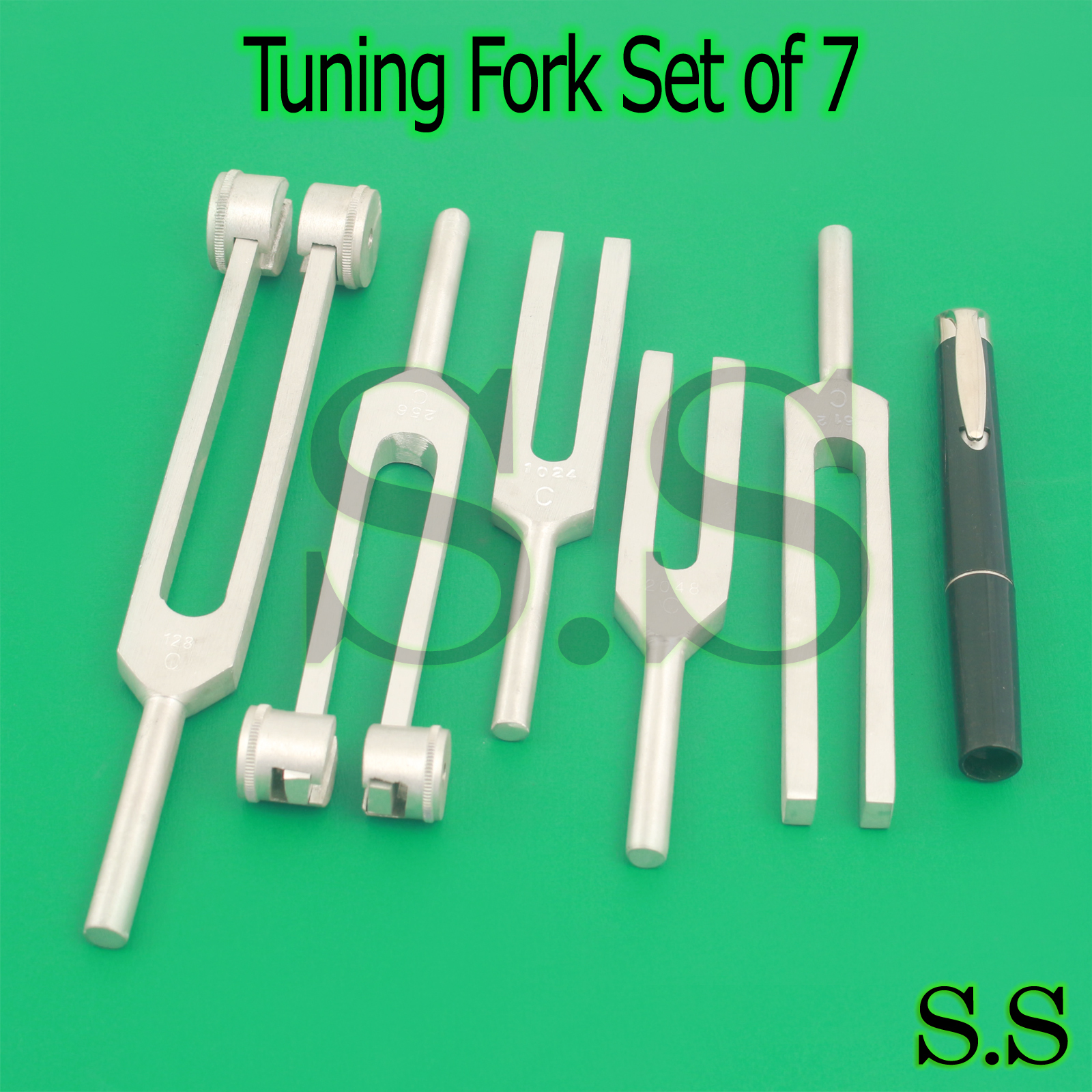Tuning Fork Set of 7 - Medical Surgical Diagnostic instruments+ FREE ...