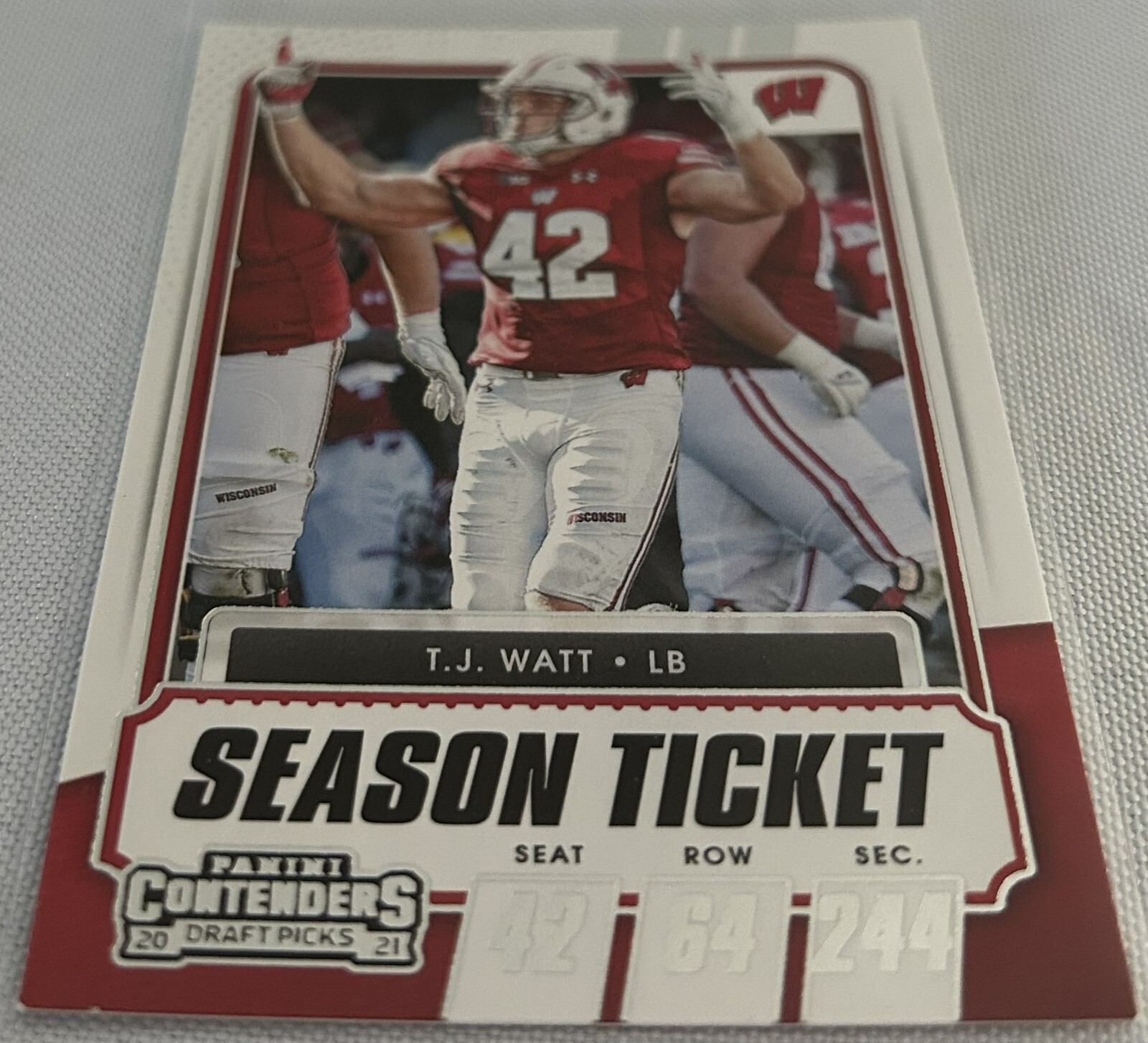 2021 Contenders Draft Football T.J. Watt Wisconsin Badgers Season ...
