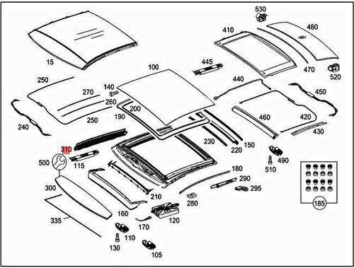 Genuine MERCEDES W222 S-CLASS Sunroof components Right 2227800200 | eBay