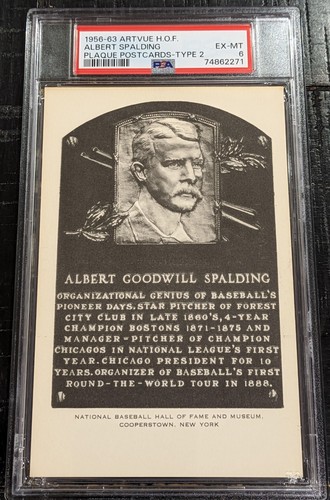 1956-63 Artvue HOF Plaque Postcard Albert Spalding Type 2 PSA 6 EX-MT ...