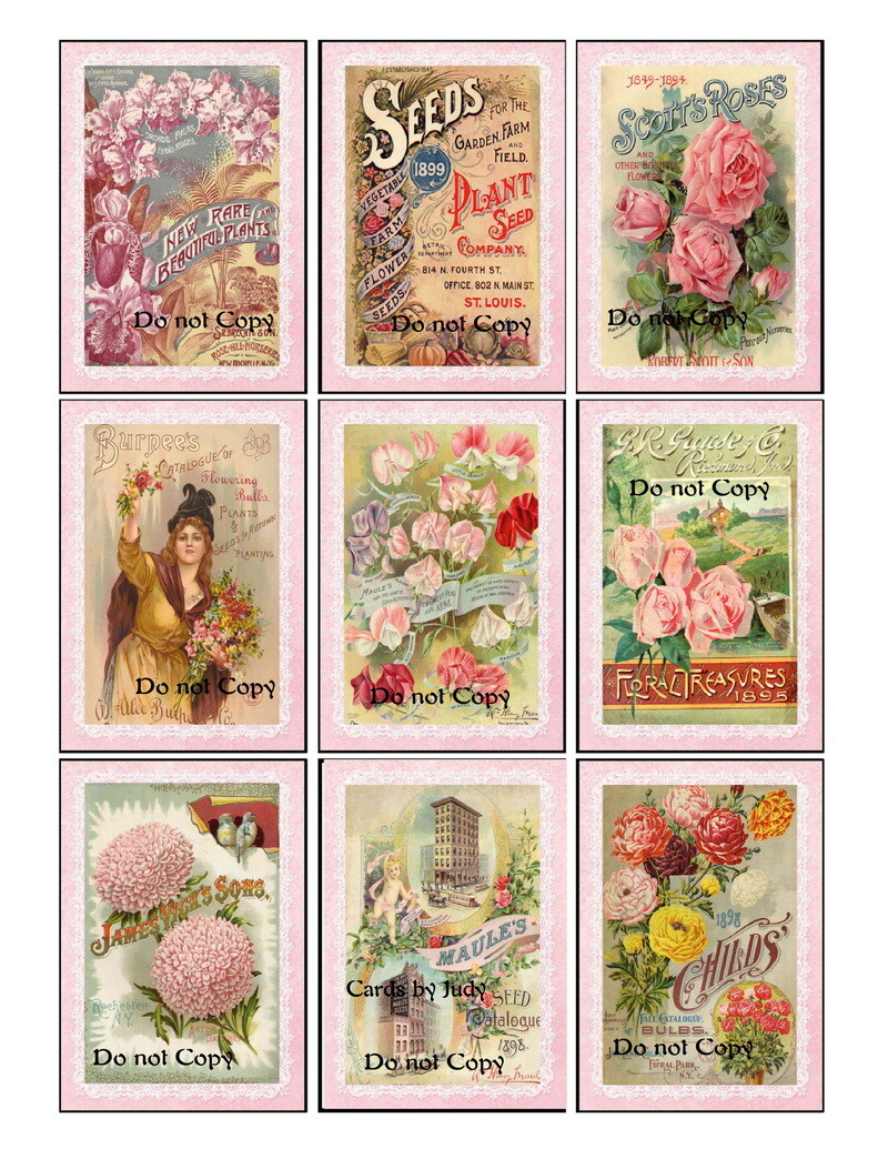 (9) Vintage Seed Packet~Glossy Label Stickers~Junk Journal Ephemera ...
