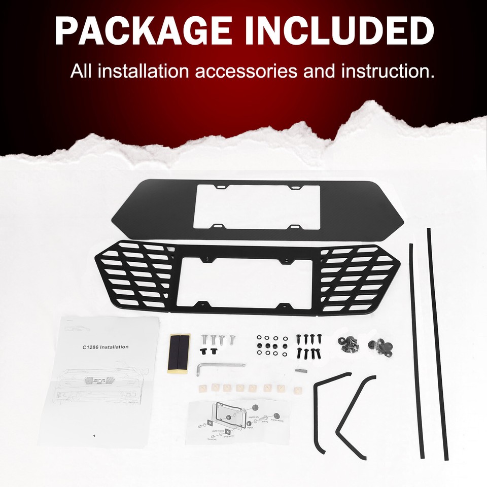 Rear Number License Plate Frame for C8 Corvette Carbon Fiber Flash 2020 ...