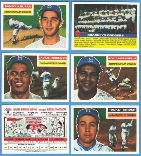 1995 Topps Archive BROOKLYN DODGERS - 1956 TOPPS 24 Card Team Set | eBay