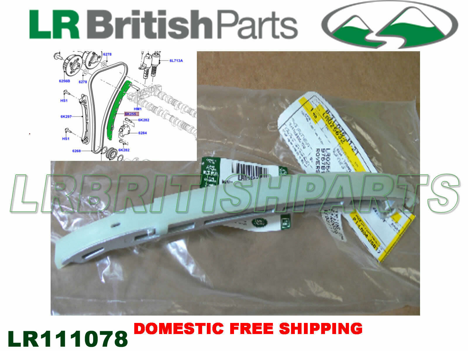 GENUINE LAND ROVER TIMING CHAIN TENSIONER ARM 2.0L 16V PETROL NEW ...