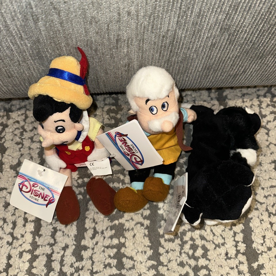 Lot Of 3 The Disney Store Mini Bean Bag Pinocchio Characters Plush Toys ...