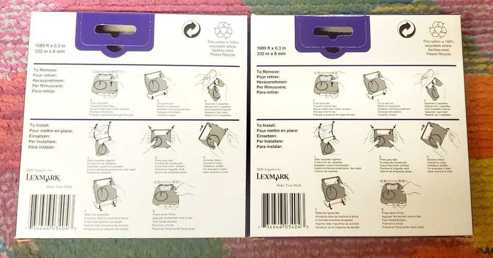 Two NIB IBM LEXMARK 1380999 Easystrike Typewriter Correctable Ribbon ...