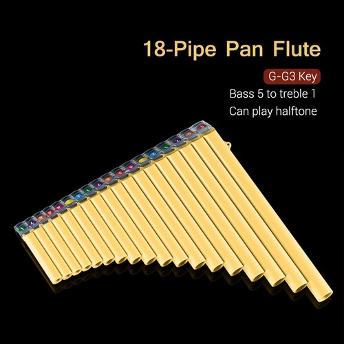 18-Pipe Pan Flute G-G3 Key Pan Pipes ABS Panpipes Chinese Traditional ...