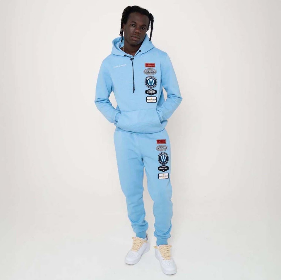 Men's Hoodie Mercier Hybrid Badge Regular Fit Pullover in Blue | eBay UK