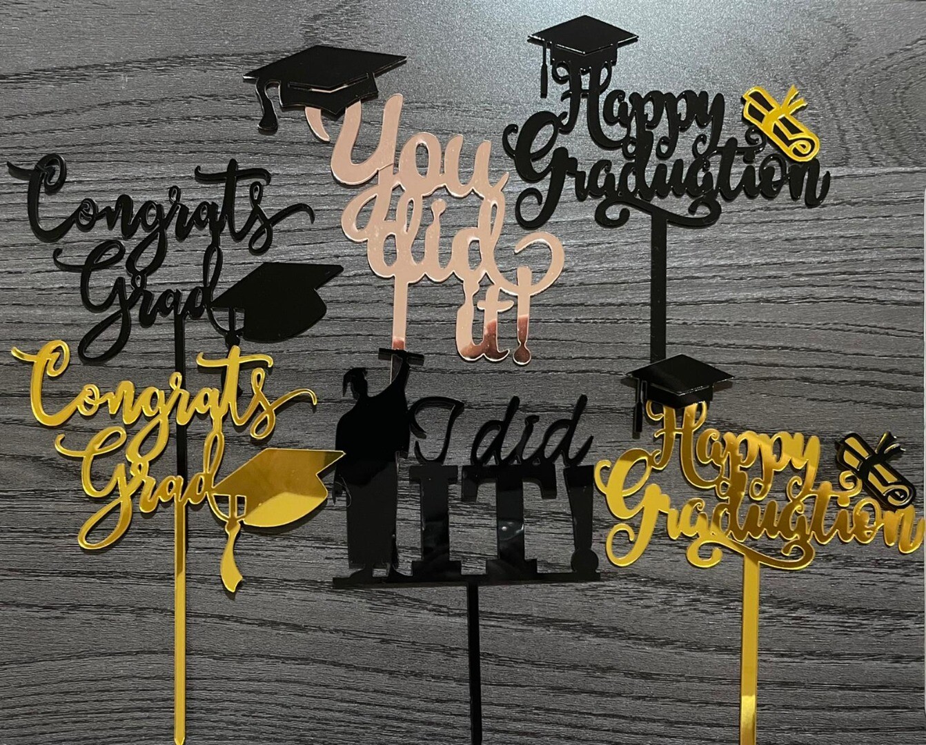 Acrylic Cake Topper Happy Graduation Congrats Grad You Did It Student ...