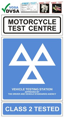 MOT SIGN | MOT SIGNS | MOT SIGN PACK | VOSA | MOTORCYCLE MOT & CLASS 2 ...