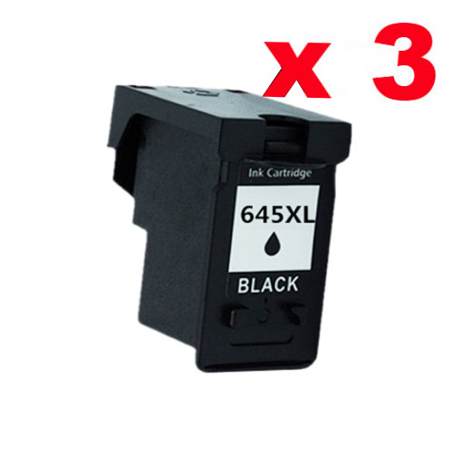 3x Compatible Inks PG-645XL Black for Canon MG2960 MX496 TS3160 Printer ...