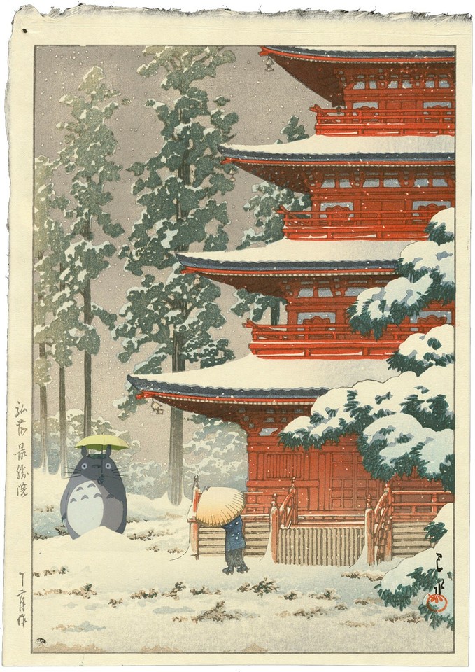 Totoro in the Snow Print, My Neighbour Totoro Art, Studio Ghibli Poster ...