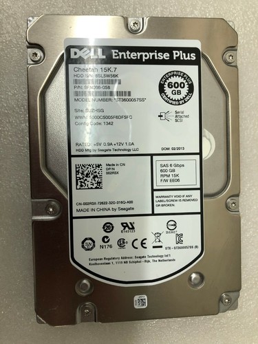 CompatibleDell 02R3X 600GB 15K 3.5"SAS 6Gbps ENT HDD 002R3X ST3600057SS ...