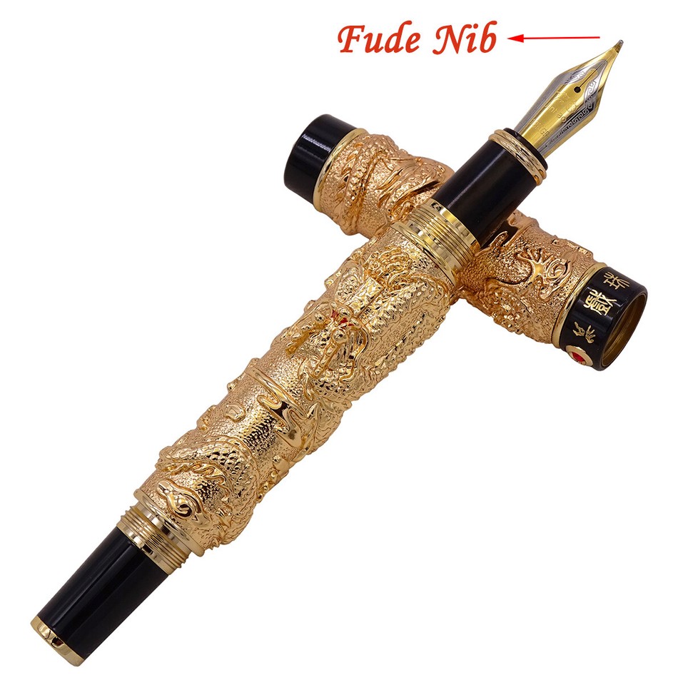 Jinhao Metal Calligraphy Pen Fountain Pen Vintage Double Dragon ...