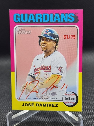 2024 Topps Heritage Jose Ramirez Guardians Red Ink Auto /75 Autograph ...