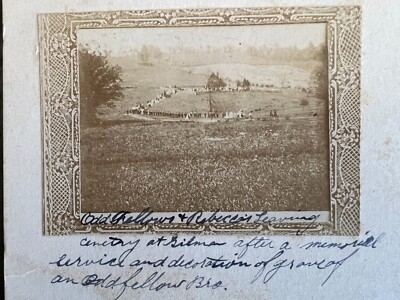 Early RPPC ODDFELLOWS REBEKAHS FUNERAL CEMETERY PROCESSION Gilman West ...