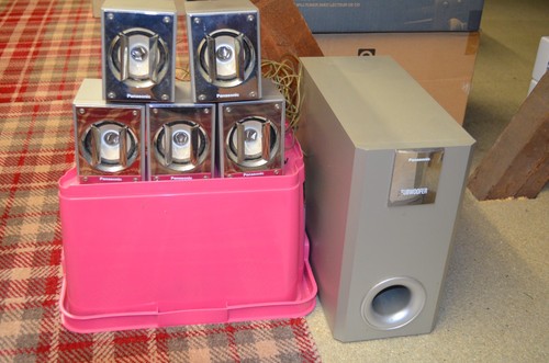 Panasonic Subwoofer (SB-WDM3) and 5 speakers - Silver - Good Condition ...