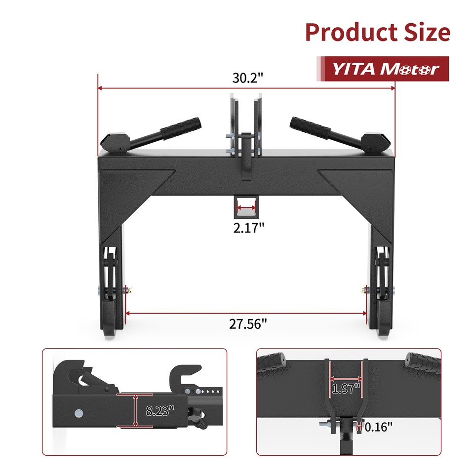 3 Point Quick Hitch Adapter Attach For Category 1 Category 1 Tractor ...