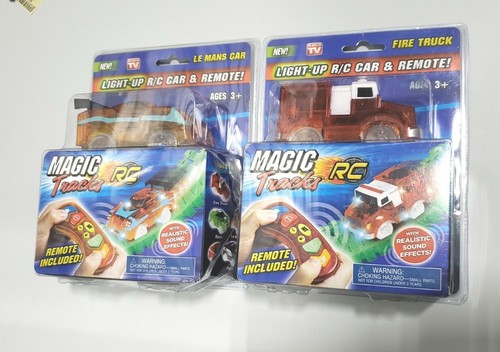 RARE! Magic Tracks RC FIRE TRUCK and LE MANS CAR Remote Control Turbo ...
