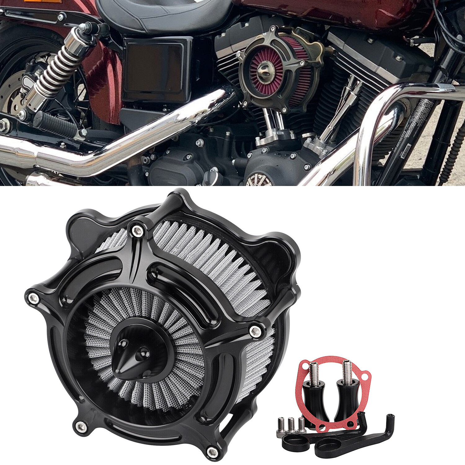 Air Cleaner Grey Filter Kit For Harley Dyna Road Glide King Softail ...