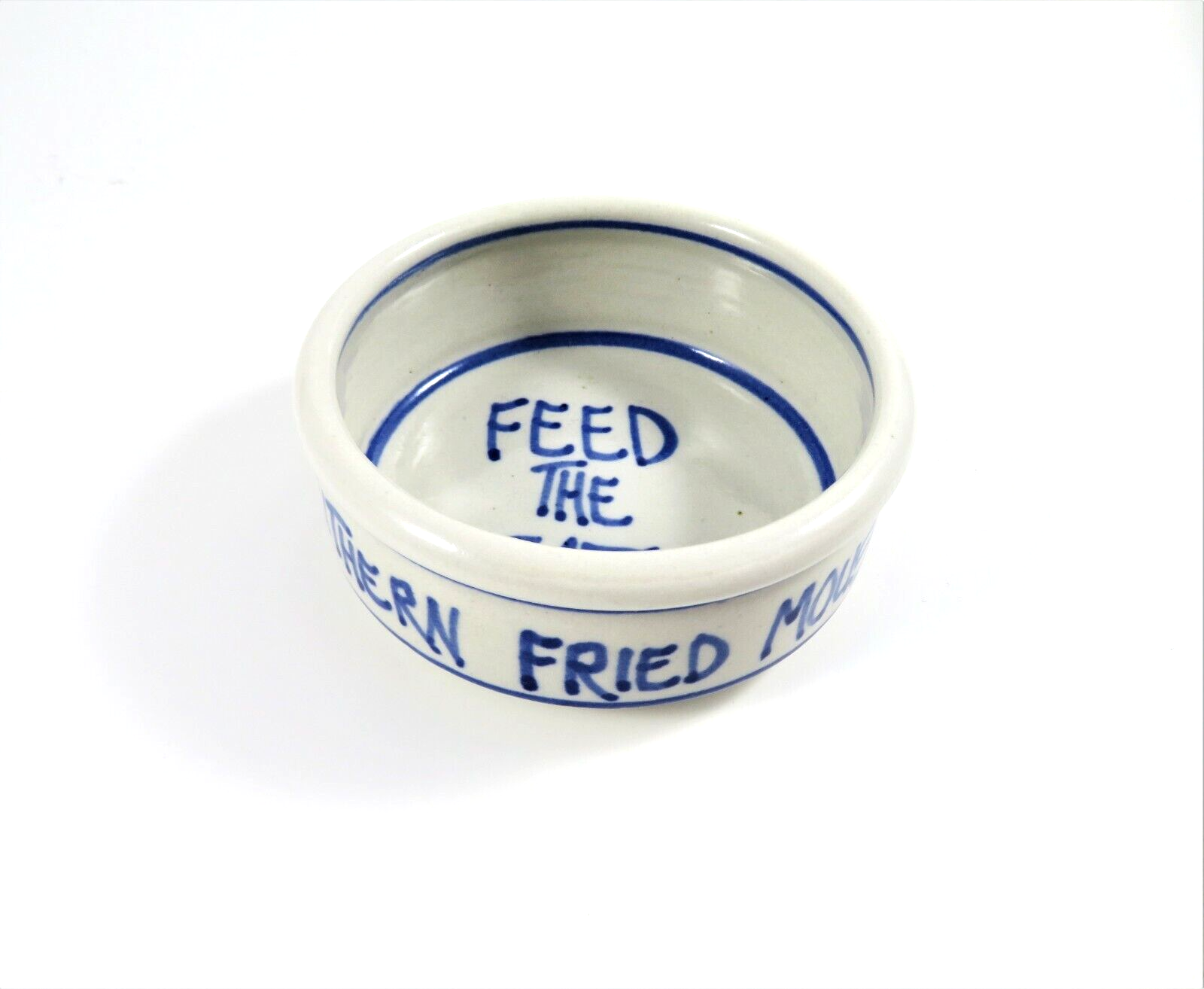 Handmade Ceramic Cat Kitten Food Bowl Southern Fried Mouse Feed The Cat ...