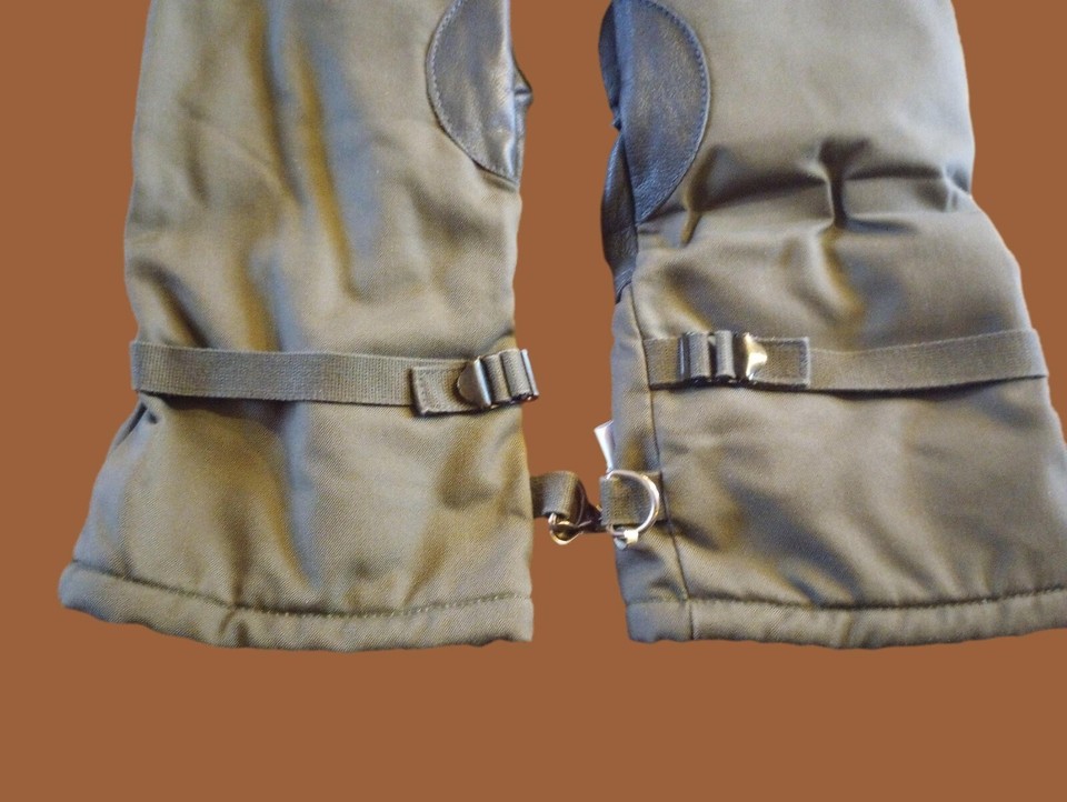 GERMAN MILITARY LINED MITTENS ARMY COLD WEATHER LEATHER PALMS SURPLUS ...