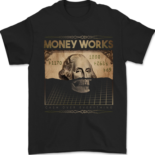 Money Works Cash Over Everything Hustle T-Shirt Pour Hommes 100% Coton ...