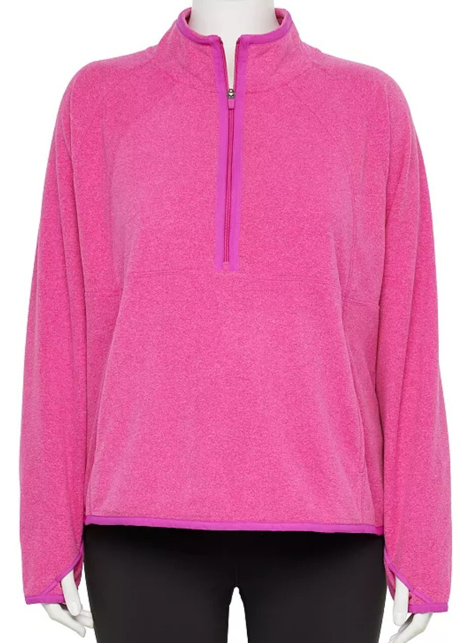 TEK GEAR MICROFLEECE QUARTER-ZIP MOCK NECK FLEECE PULLOVER TOP WMNS ...