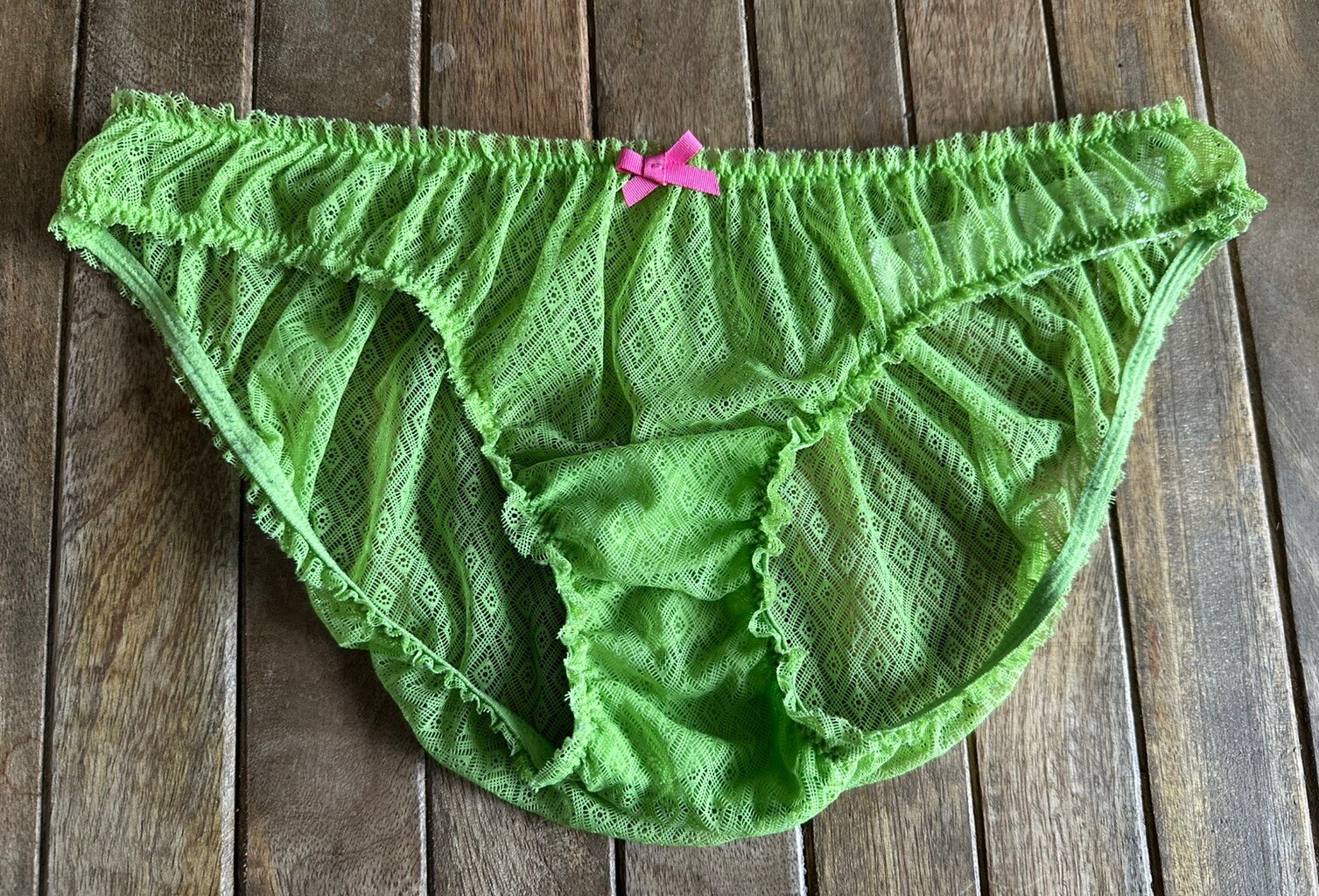 Vtg Gilly Hicks Down Undies Bloomers M Sheer Green La… - Gem