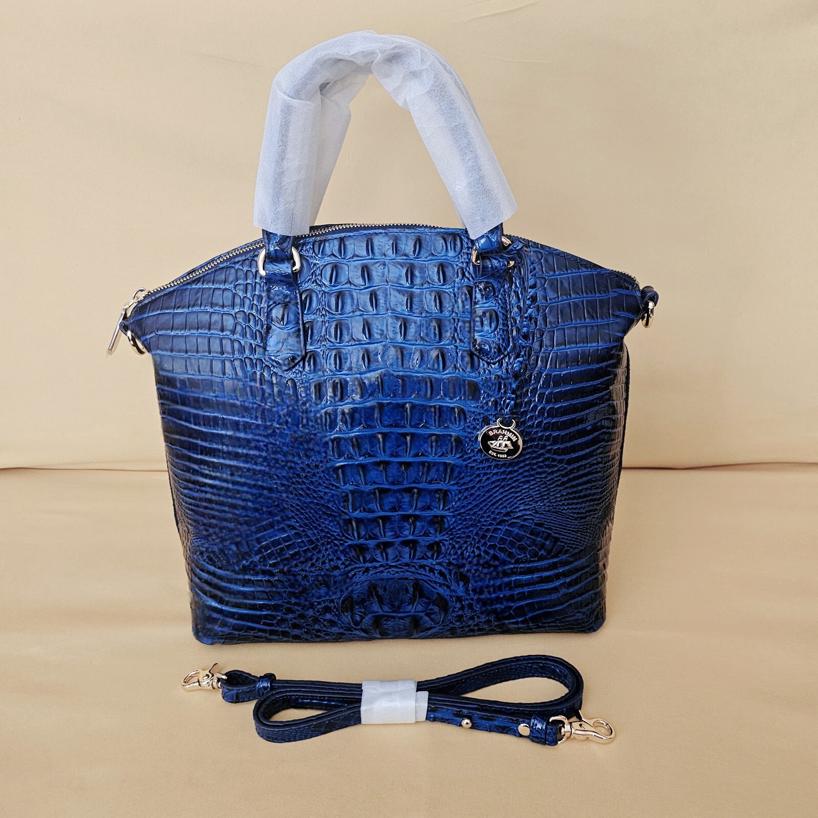 Brahmin Large Duxbury Sapphire Blue Melbourne Leather Satchel MINT for ...