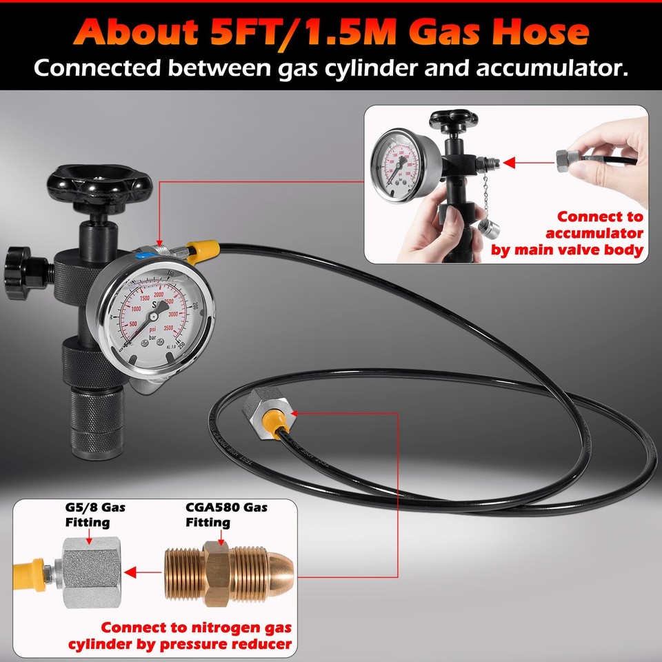 GK-01 Hydraulic Nitrogen Accumulator Charging Kit Gas Charging System ...