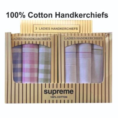 Ladies Cotton Handkerchiefs Hankies Pocket Hanky White Checked Gift UK ...