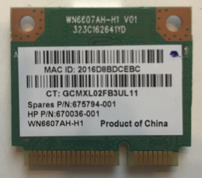 Atheros AR5B125 802.11 BGN WLAN 675794-001 670036-001 HP 15-g019wm | eBay