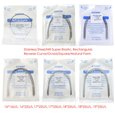 AZDENT Dental Ortho Stainless Steel/NIti Super Elastic Arch Wires ...