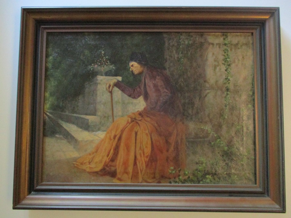 ANTIQUE FINE FRENCH OIL PAINTING LANDSCAPE PORTRAIT LISTED 19TH CENTURY ...