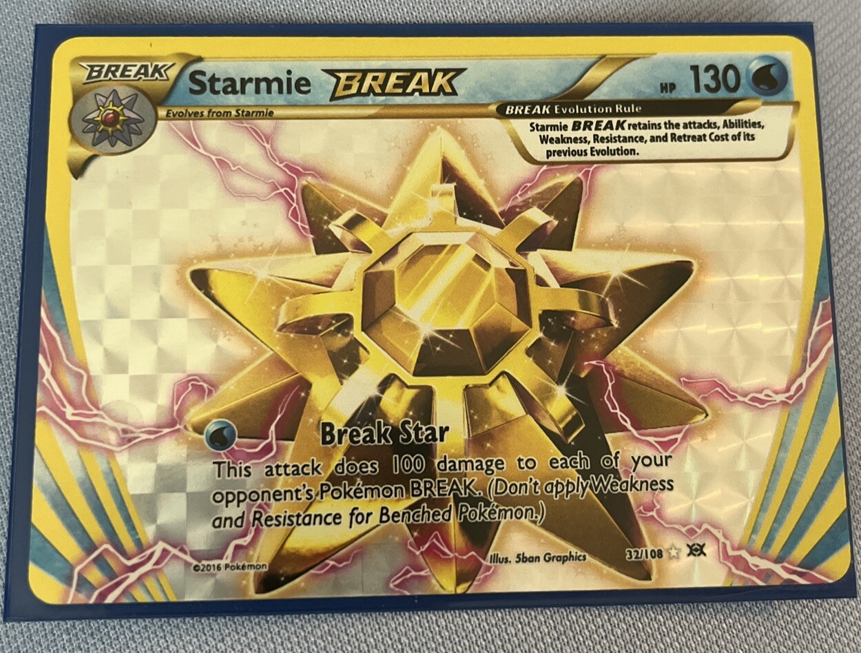 Starmie BREAK 32/108 XY Evolutions Holo Rare Pokemon Card NM NEAR MINT ...
