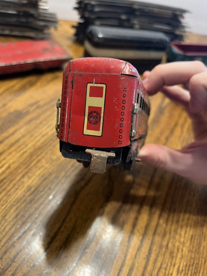 Vtg Antique 1930s Made In USA Marx Mercury Red Train Set | eBay