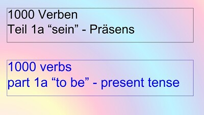 Mediabook 1000 Verbs 1a sein = To Be. Present. Learn German! Bilingual ...