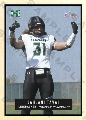 Jahlani Tavai Custom Art Football Card 1951 Topps Magic Design Patriots ...
