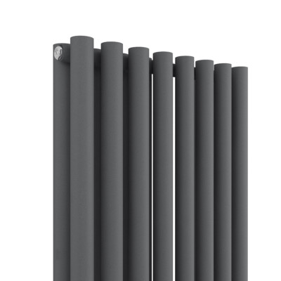 Vertical Modern Designer Radiator Round Tube Double Anthracite ...