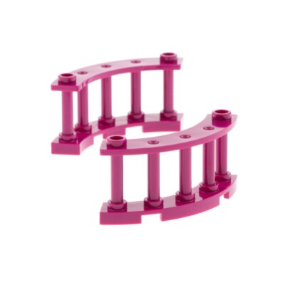 2x Lego Fence 4x4x2 Magenta Quarter Round Spindles Struts Curved ...