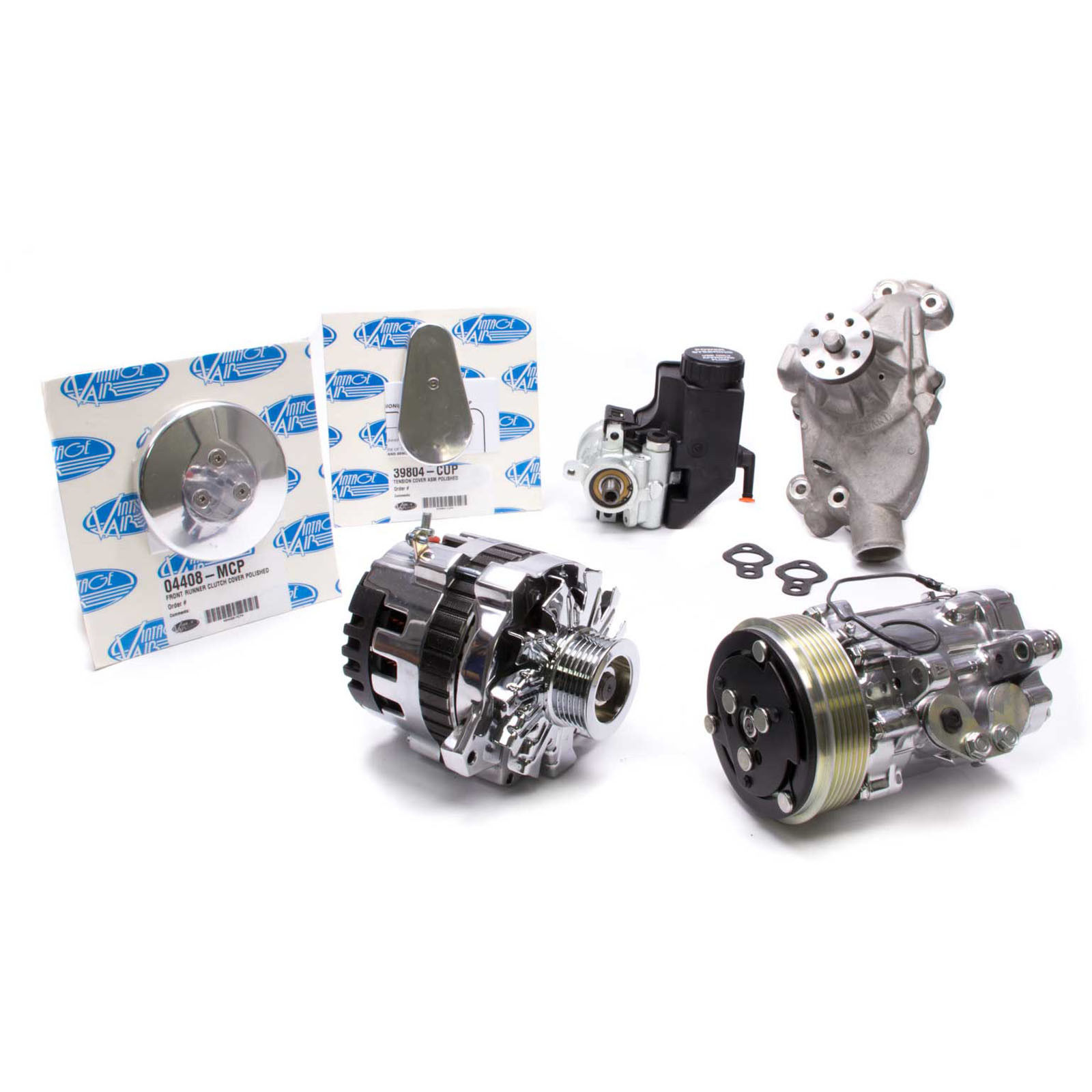 VINTAGE AIR FRONT RUNNER DRIVE SYSTEM SBC BRIGHT WITH POWER STEERING | eBay